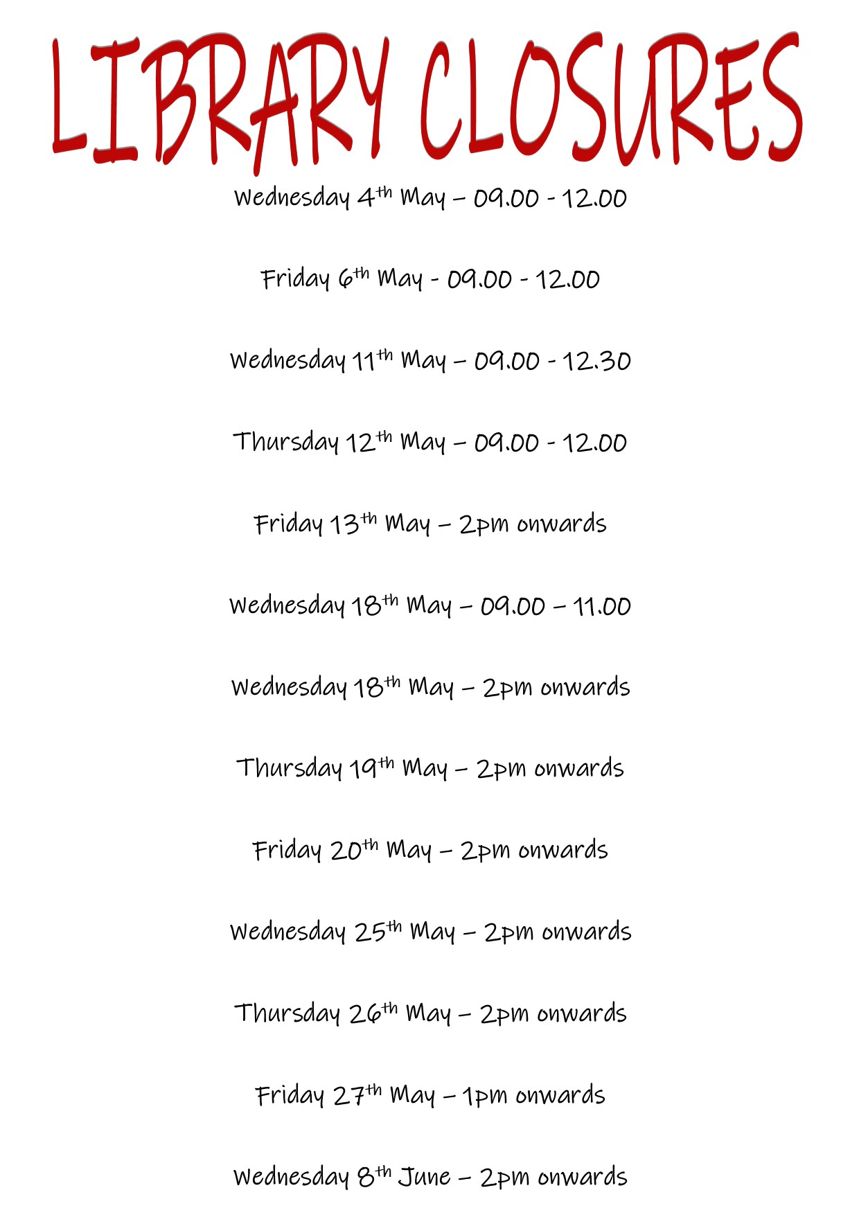 Library closures | Perth High School